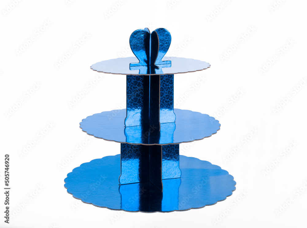 blank cardboard cake stand isolated on white background Stock Photo ...