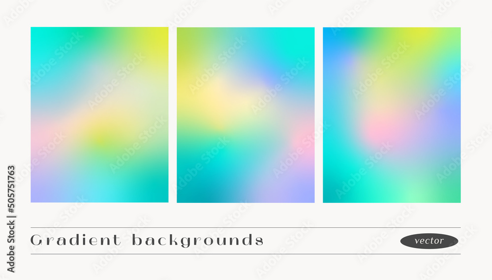 Colorful blur gradient backgrounds set. Minimalist vector backdrop ...