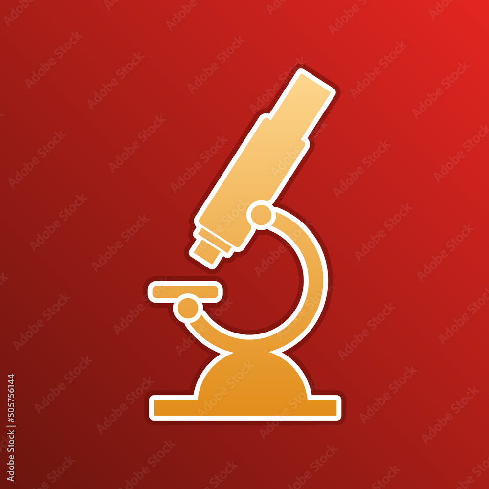 Chemistry microscope sign for laboratory. Golden gradient Icon with ...