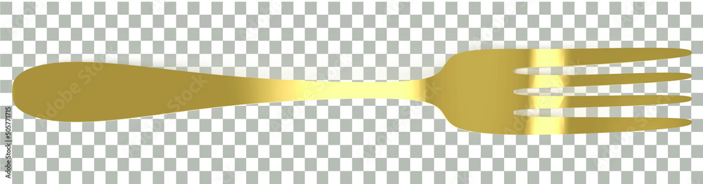 golden fork render 3d png Stock Vector | Adobe Stock