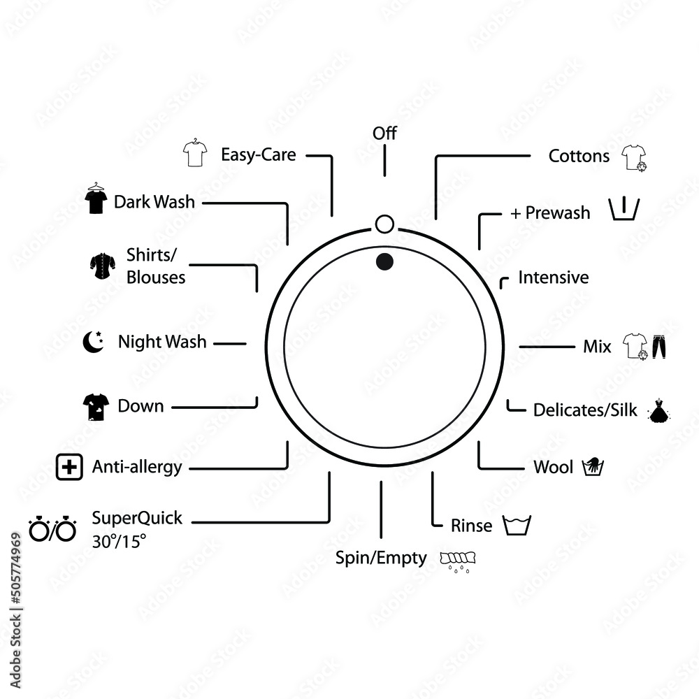 washing machine control panel icon vector Stock Vector | Adobe Stock