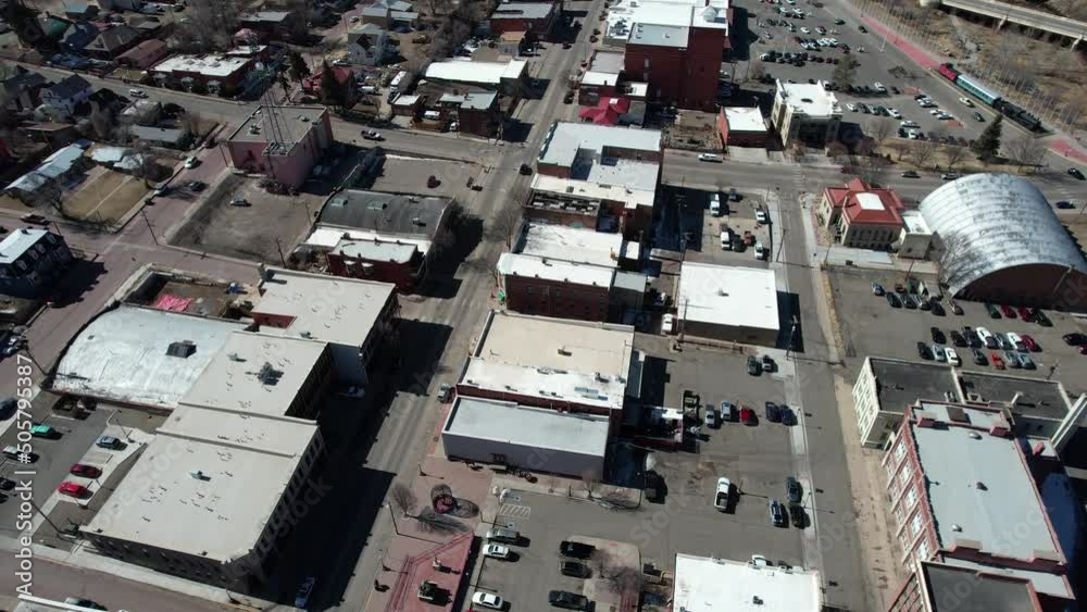 Town of Trinidad, Colorado USA. Aerial View of Downtown Buildings and ...