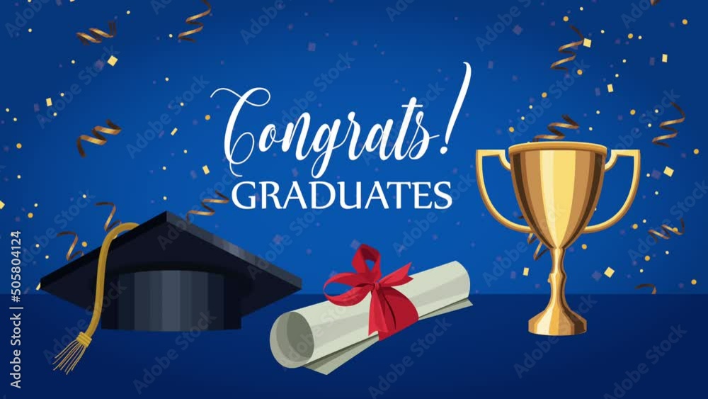 congrats graduates celebration invitation animation Stock Video | Adobe ...