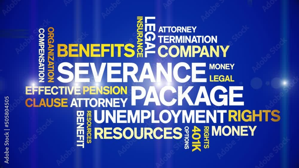 Severance Package Animated tag word cloud;text design animation kinetic ...