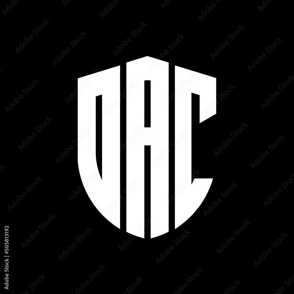 OAC letter logo design. OAC modern letter logo with black background ...