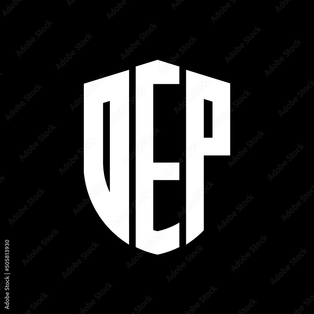 OEP letter logo design. OEP modern letter logo with black background ...
