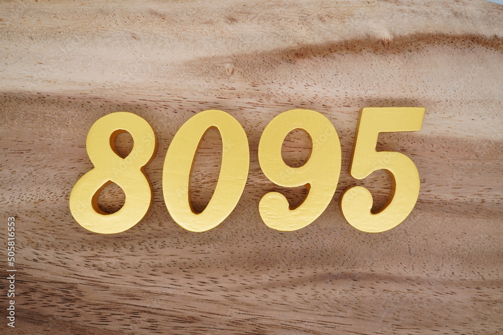 Number 8095 is made of 1 cm thick teak, painted gold on top of real ...