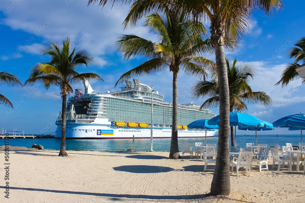 Coco Cay, Bahamas - April 29, 2022: Symphony of the seas is the biggest ...