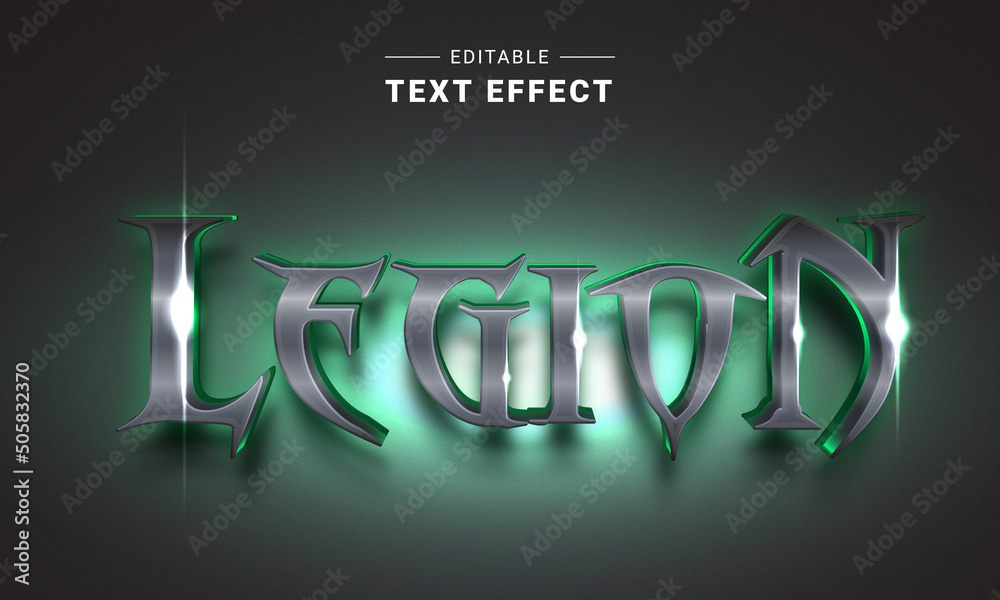 Editable Medieval 3D Text Effect Stock Vector | Adobe Stock