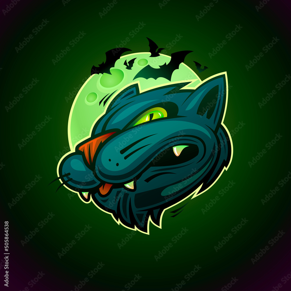 Angry cat logo or symbol design, sport infographic team pictogram Stock ...