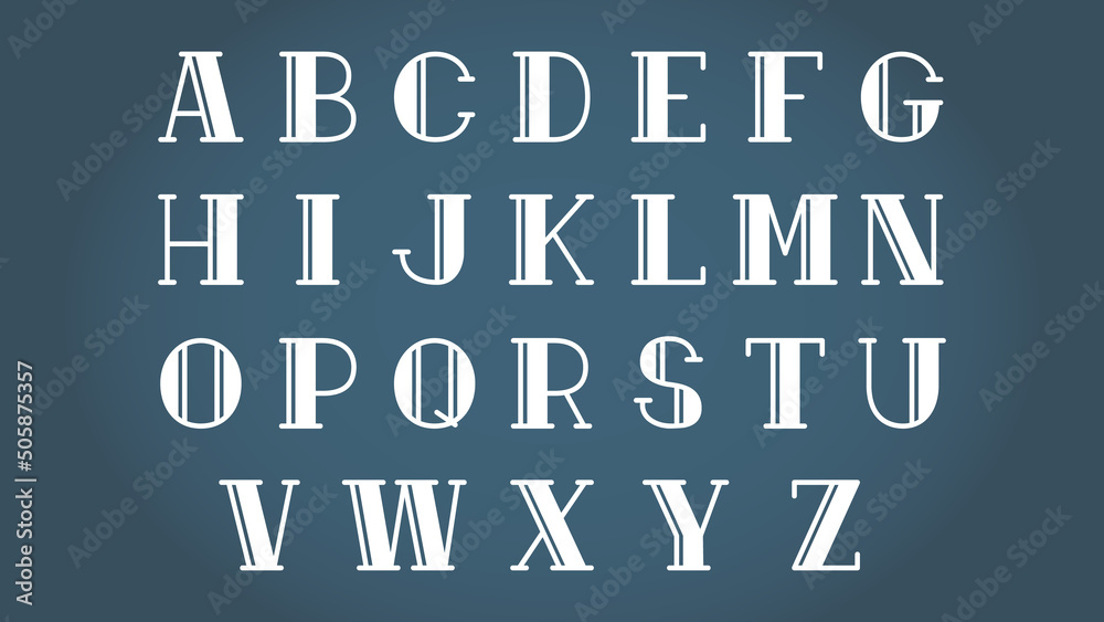 装飾用クラシカルなアルファベットのフォント / ライン vector de Stock | Adobe Stock