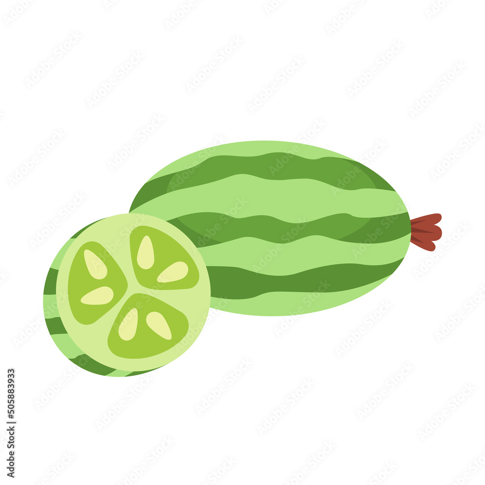 Mouse melon whole fruit and half sliced isolated on white background ...