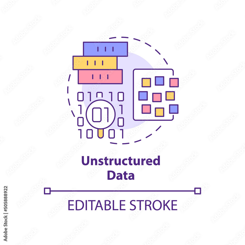 Unstructured data concept icon. Big data type abstract idea thin line ... Unstructured data concept icon. Big data type abstract idea thin line ...