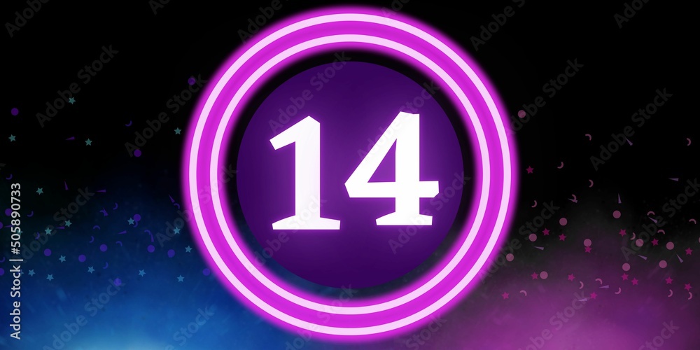 Number 14 Purple