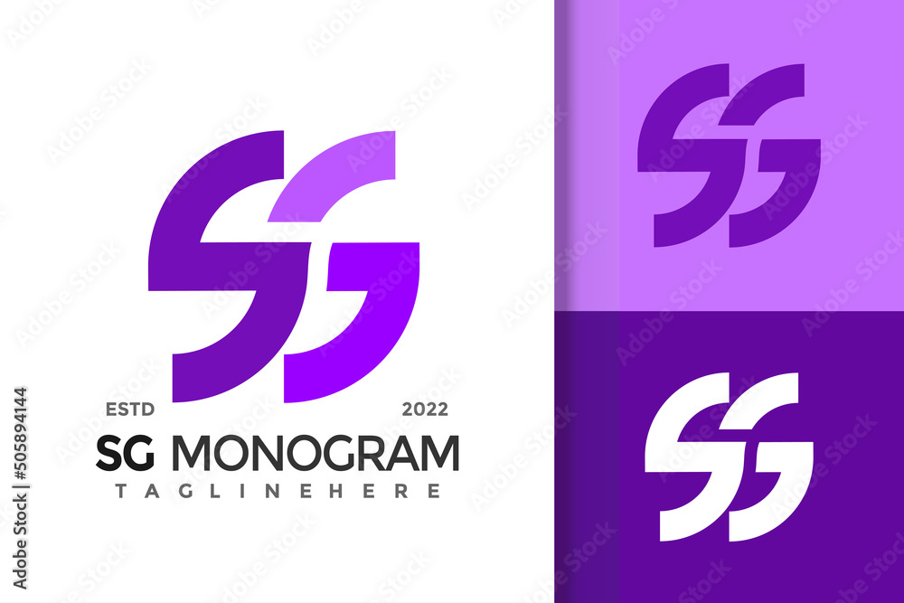 Letter SG Monogram Logo Design Vector Template Stock Vector | Adobe Stock
