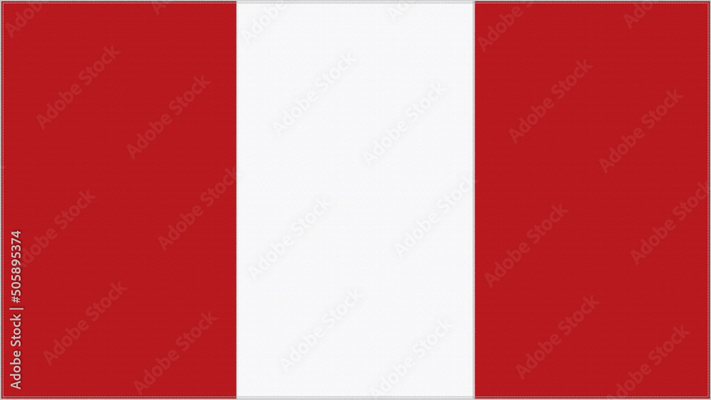 Peru embroidery flag. Peruvian emblem stitched fabric. Embroidered coat ...