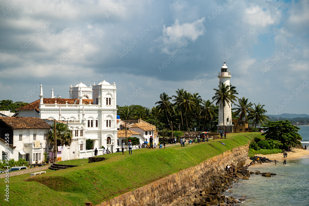 Beautiful lighthouse in Sri Lanka, Galle Dutch Fort Stock Photo | Adobe ...