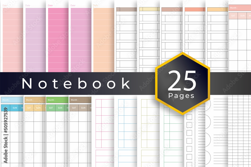 notebook paper journal , kdp interior, Notebook pages, journal cards ...