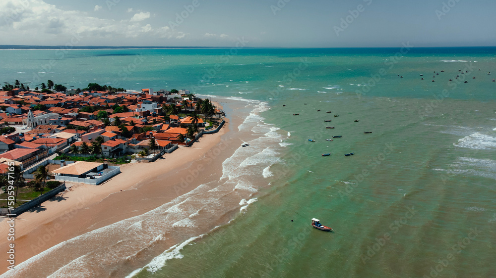 Praia Litoral Cidade Drone Alagoas Pontal do Peba Nordeste Brasil Aérea ...