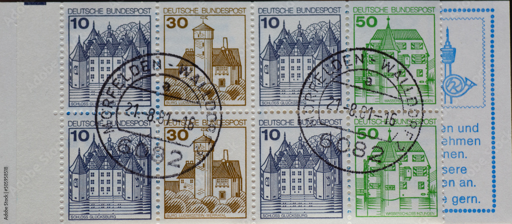 GERMANY - CIRCA 1981: a postage stamp from GERMANY, showing a booklet ...