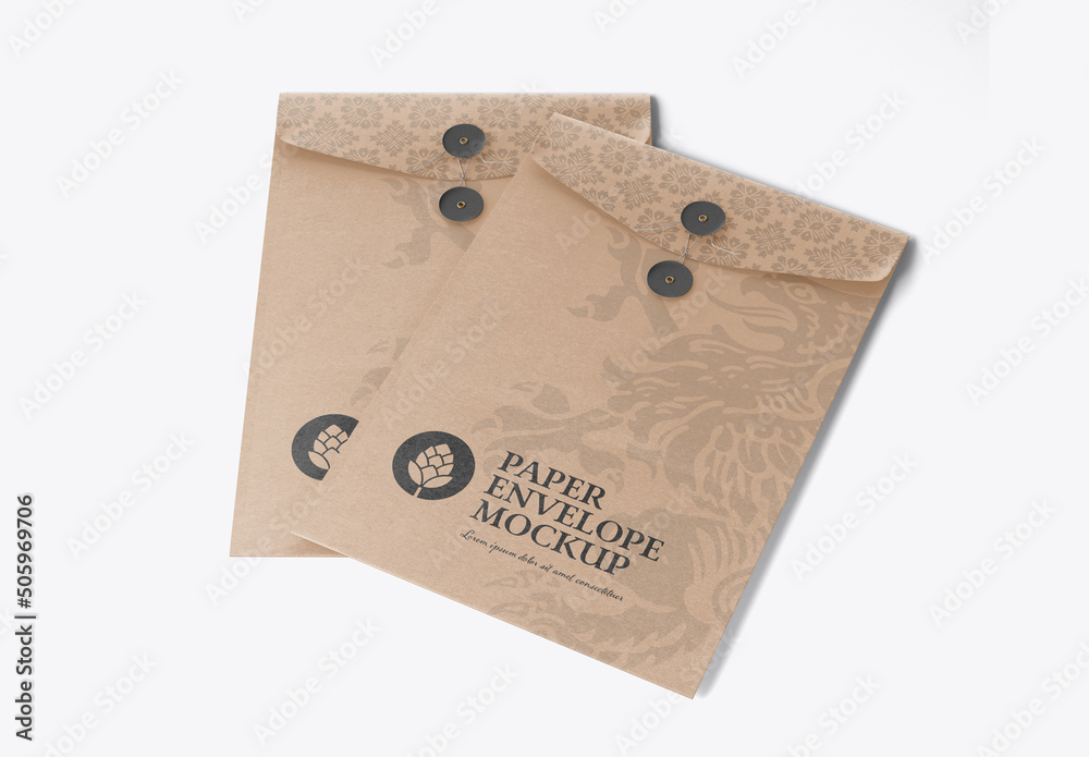 Kraft Paper Envelope Mockup Stock Template | Adobe Stock
