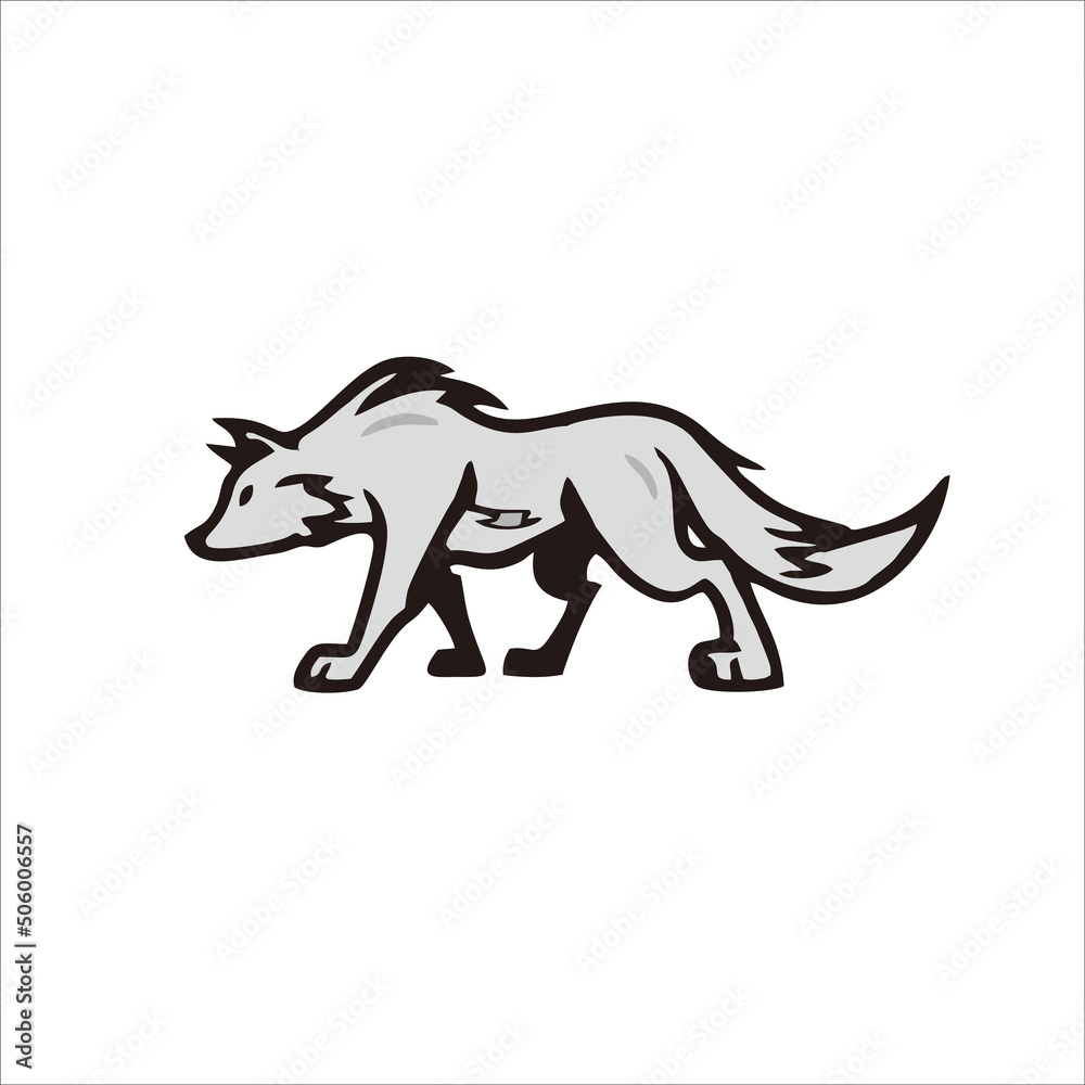 Print wolf character logo design for your identity and mascot Stock ...