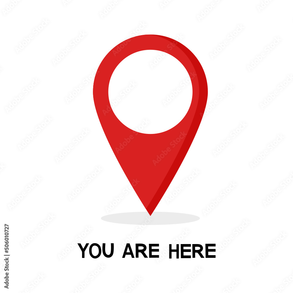 You Are Here Location Pointer on white background. Stock Vector | Adobe ...