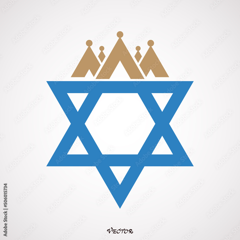 King David Logo a Crown and Jews Star Symbo Stock Vector | Adobe Stock