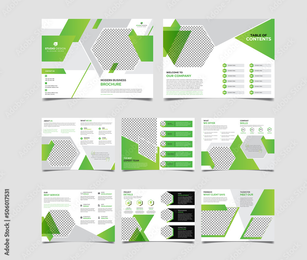 16 pages business brochure, Corporate business presentation guide ...