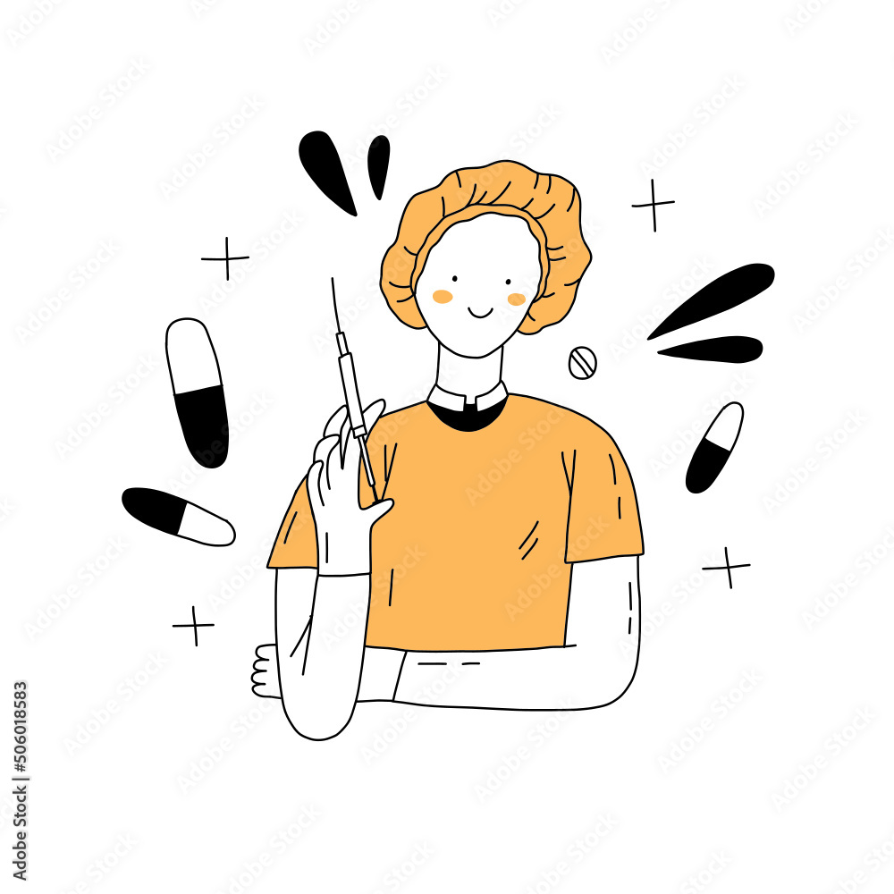 Doctor isolated on white. Flat vector female healthcare professional ...