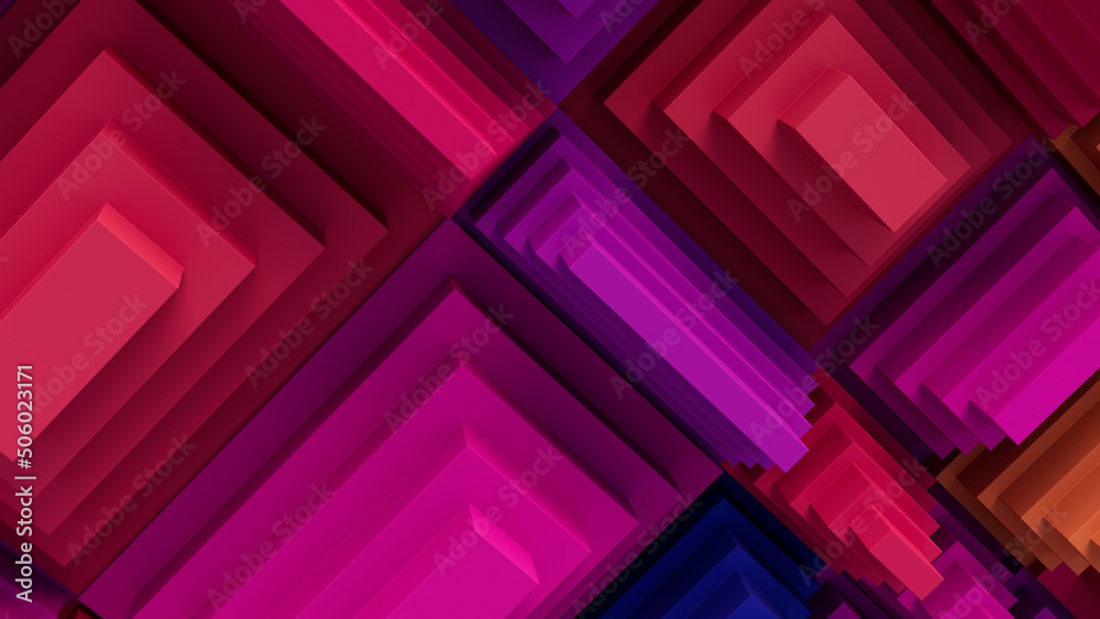 Multicolored Tech Background with a Geometric 3D Structure. Vibrant ...