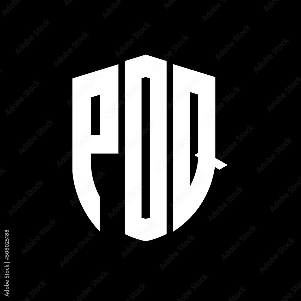 PDQ letter logo design. PDQ modern letter logo with black background ...