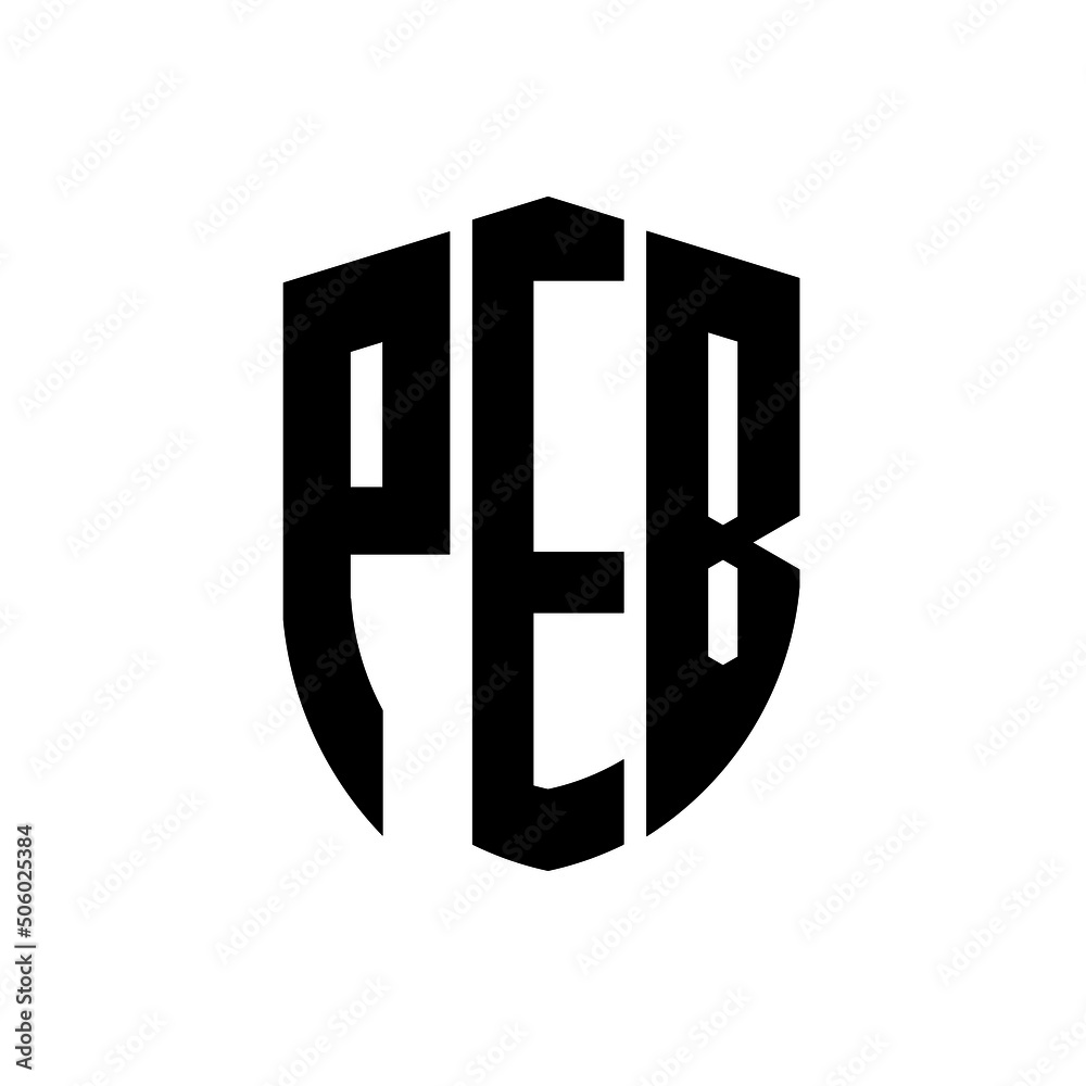 PEB letter logo design. PEB modern letter logo with black background ...