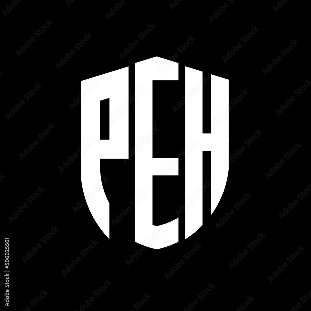 PEH letter logo design. PEH modern letter logo with black background ...