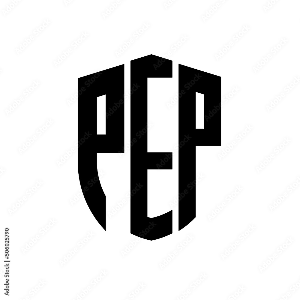 PEP letter logo design. PEP modern letter logo with black background ...