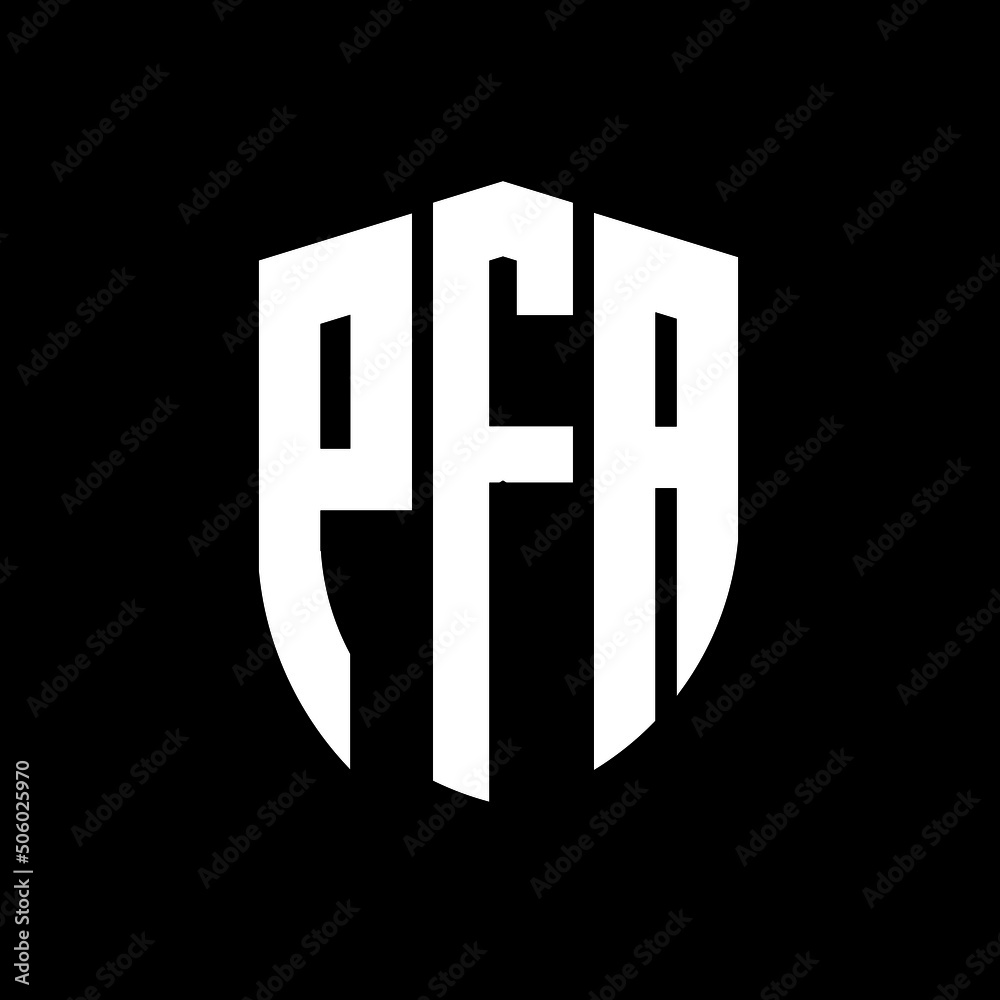 PFA letter logo design. PFA modern letter logo with black background ...