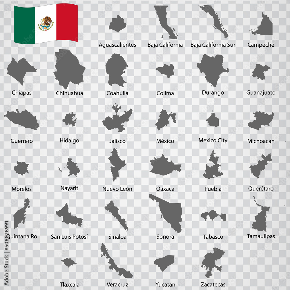 Thirty two Maps of Mexico - alphabetical order with name. Every single ...