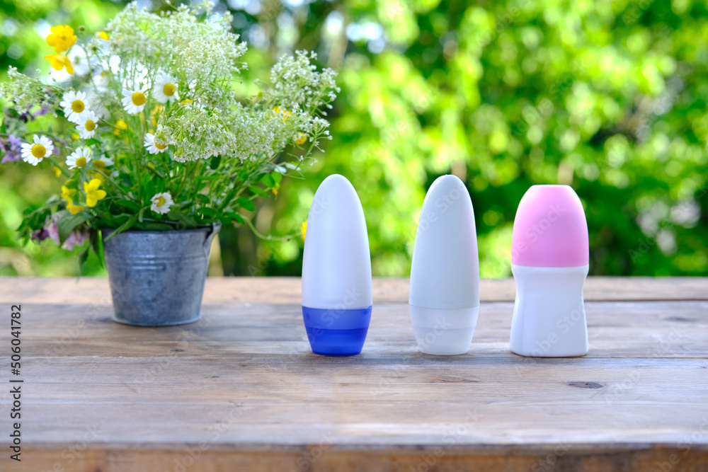 bottle for roll-on deodorant antiperspirant ergonomically shaped wooden ...