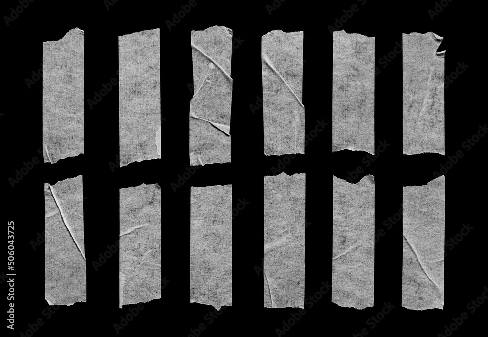 Adhesive Isolated Scotch Sticky Tape Pieces. Torn Paper Elements Set on ...