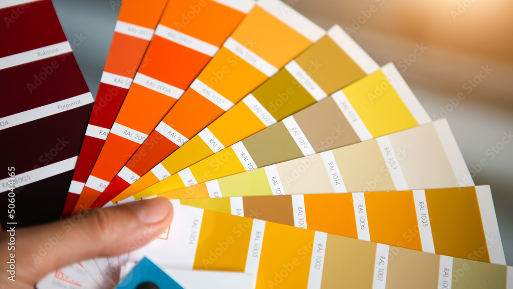 Selection of the paint color for decorative home repairs to the palette ...