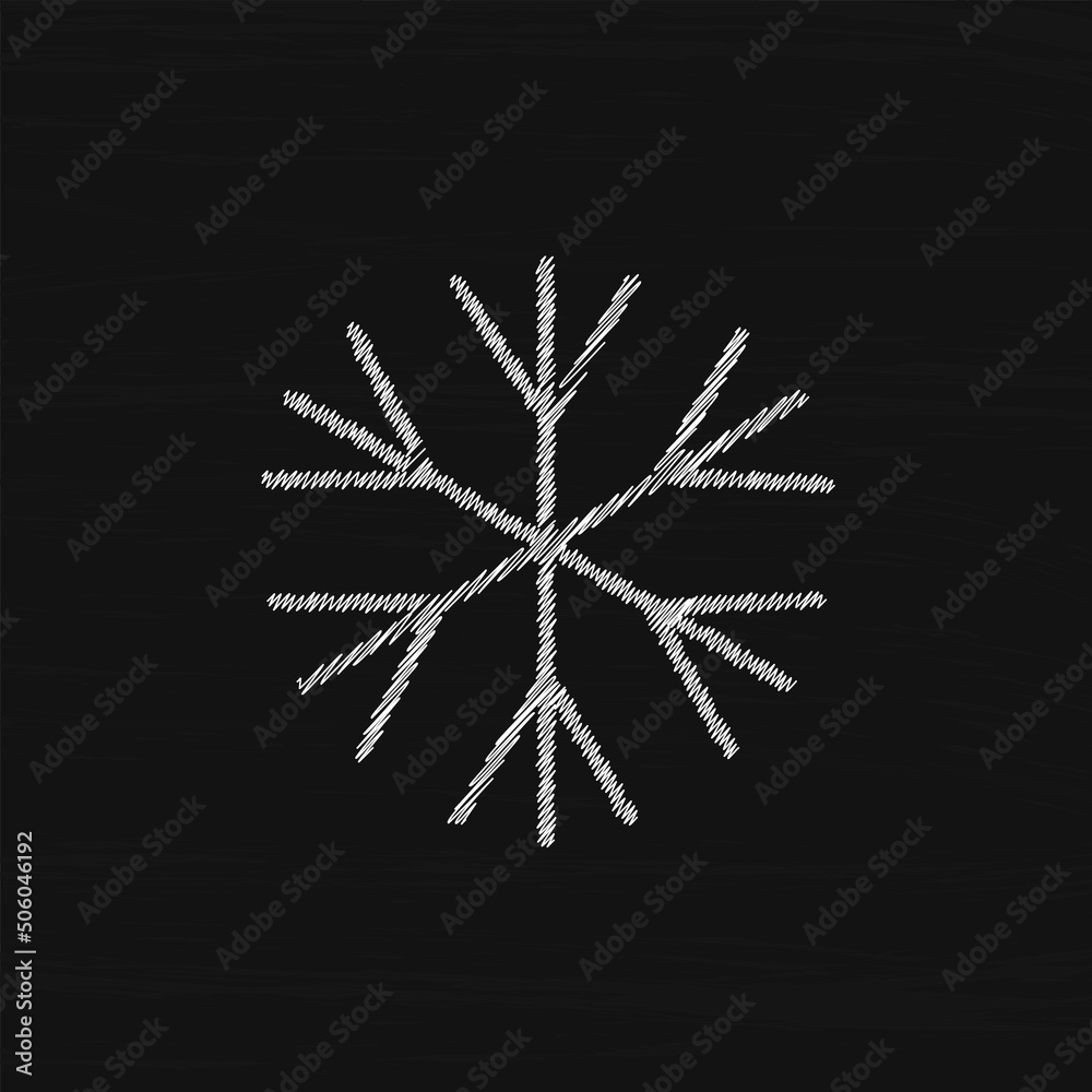Snowflake white sketch vector icon. Symbol for use at low or cold ...