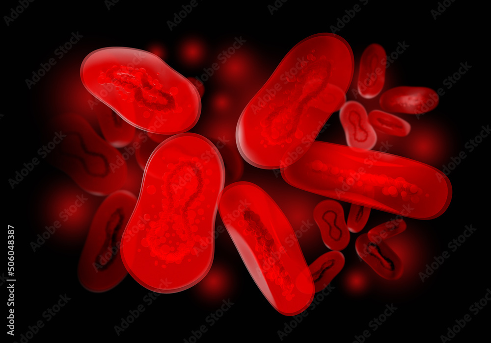 Monkeypox cell pandemic. Molecules of bacterium in body. Viral pandemic ...