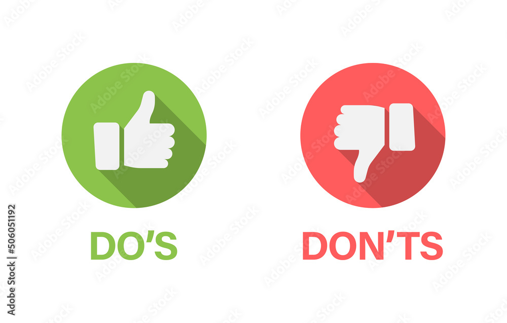 Do and Don't thumbs vector icons. Stock Vector | Adobe Stock