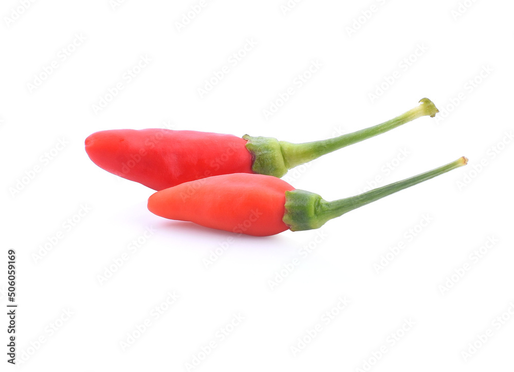 Red Chilli Padi, Bird's Eye Chilli, Bird Chilli, Thai pepper isolate on ...