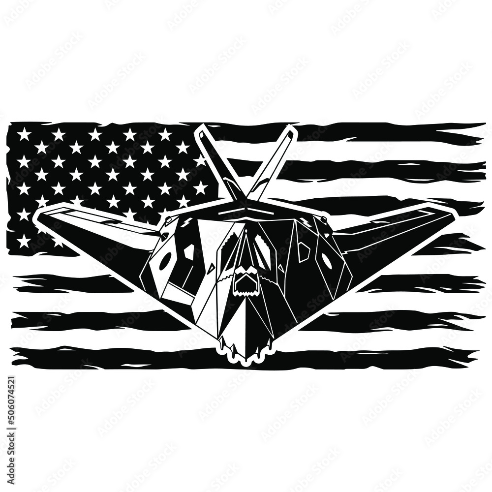 F-117 Nighthawk ,American flag F-117 Military Combat Aircraft USA Army ...