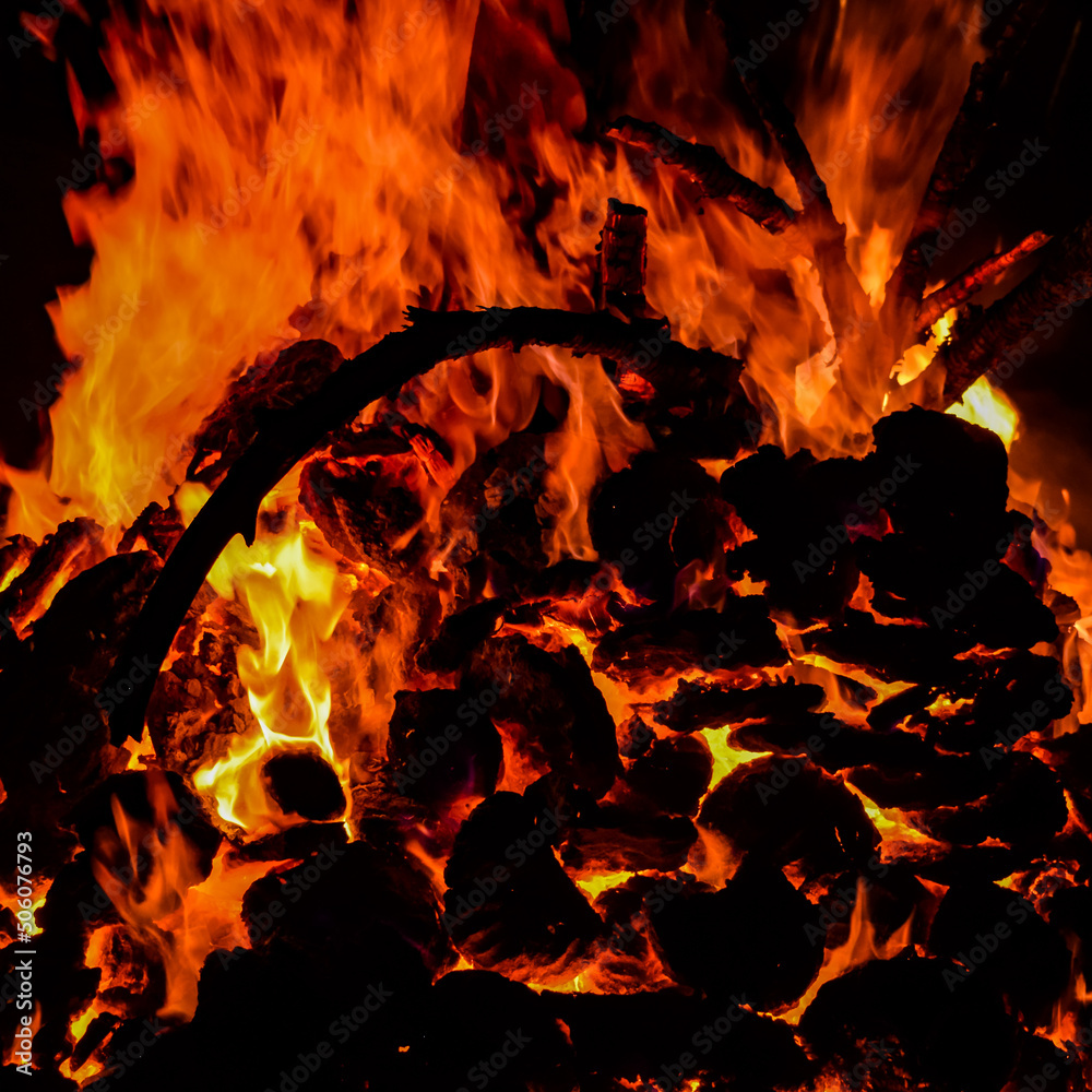 Fire flames on black background, Blaze fire flame texture background ...