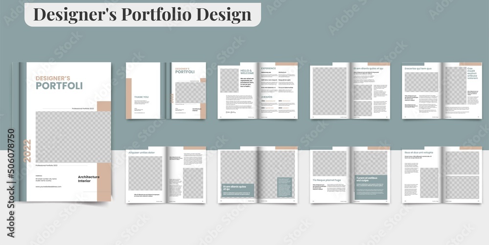 Designer's Portfolio Modern Interior Portfolio Layout Editorial ...