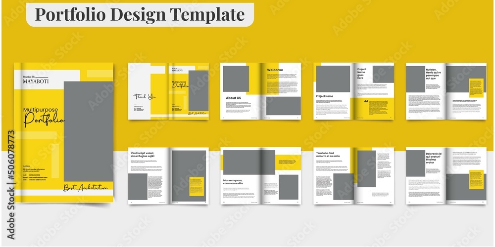Yellow Portfolio Template Design Design Portfolio Layout Modern ...