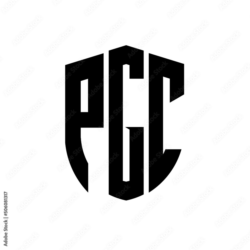 PGC letter logo design. PGC modern letter logo with black background ...
