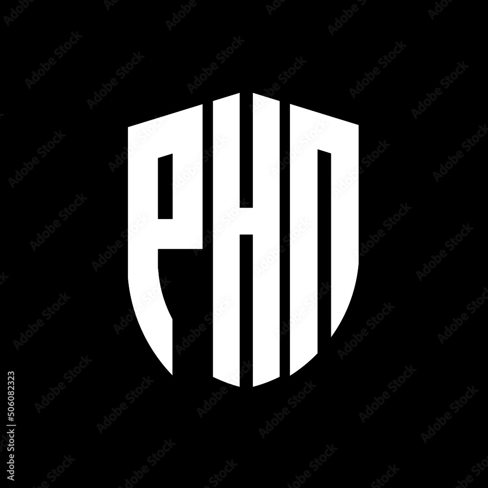 PHN letter logo design. PHN modern letter logo with black background. PHN creative letter logo ...